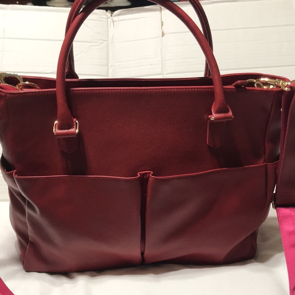 Levenger | Bags | Levenger Charlotte Leather Tote With Inside Zip ...